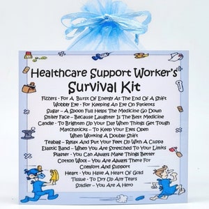 Healthcare Support Worker's Survival Kit ~ Fun Novelty Gift & Card ...