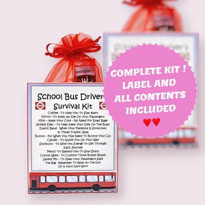 School Bus Driver's Survival Kit ~ Fun Novelty Gift & Card | Birthday ...