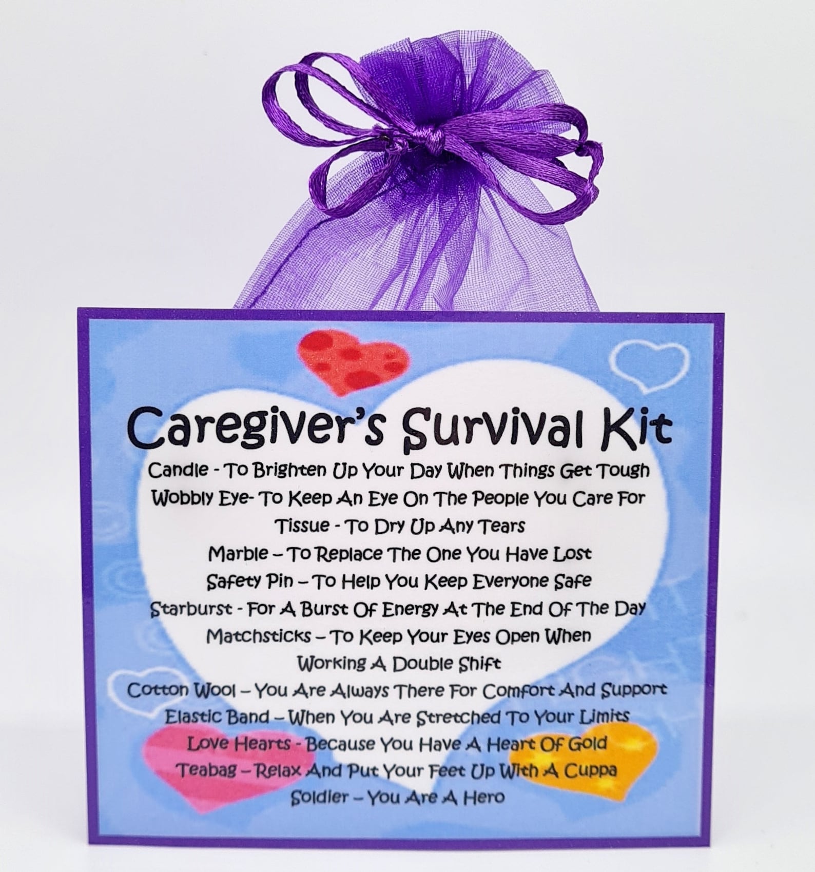 Caregiver's Survival Kit ~ Fun Novelty Gift & Card Alternative ...