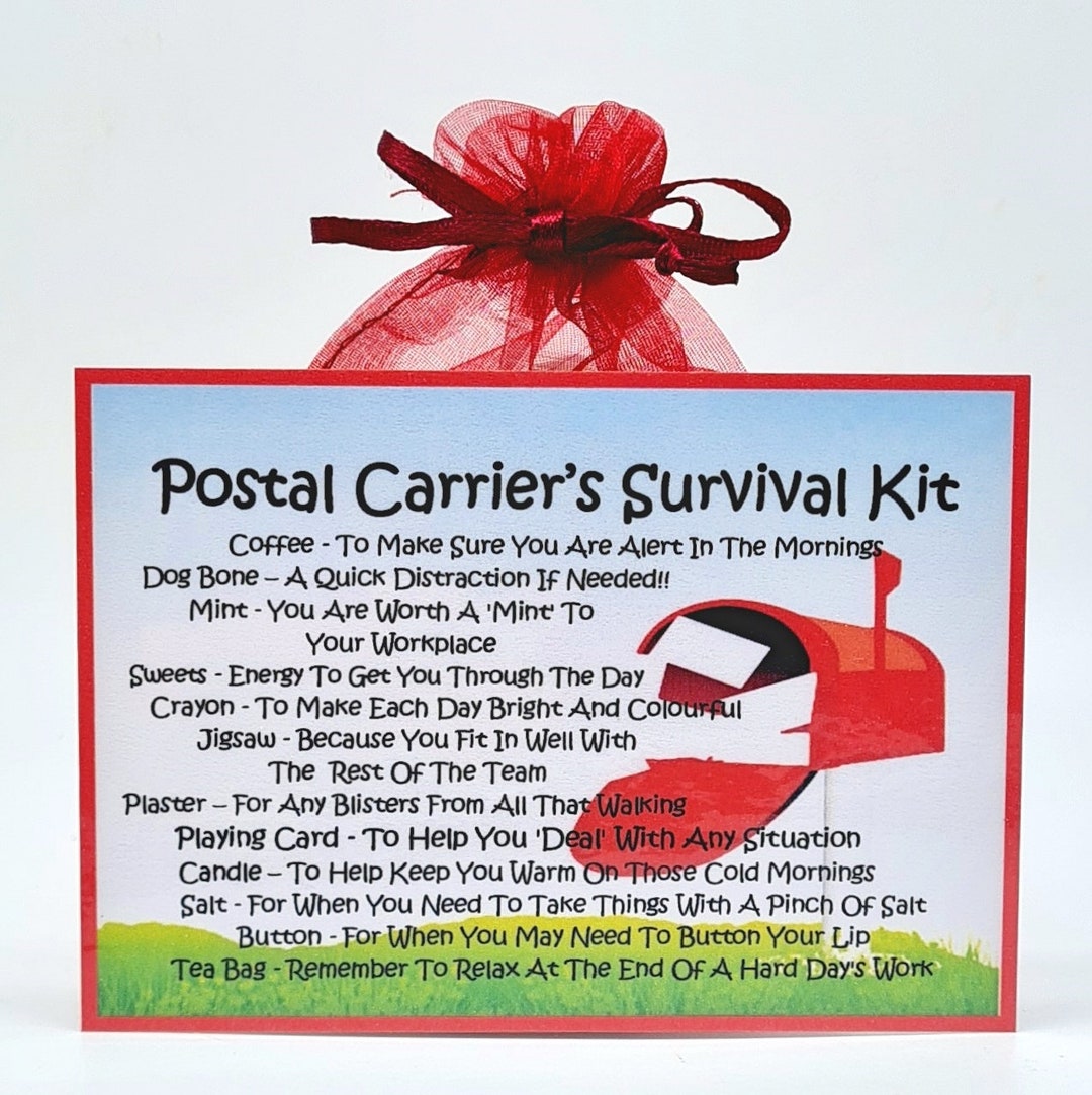 Postal Carrier's Survival Kit Fun Novelty Gift & Card Birthday Present ...