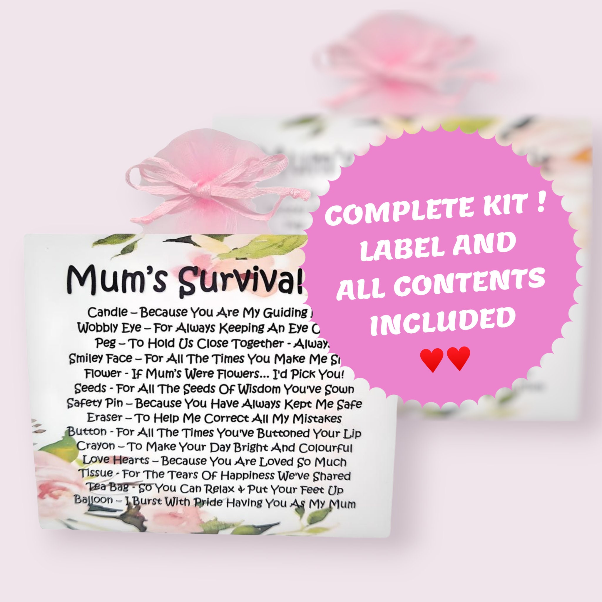 Mum's Survival Kit ~ Fun Novelty Gift & Card | Birthday Present ...