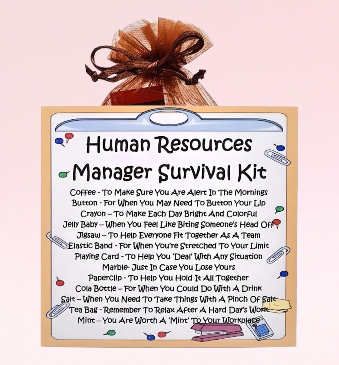 Human Resources Manager Survival Kit ~ Fun Novelty Gift & Card ...