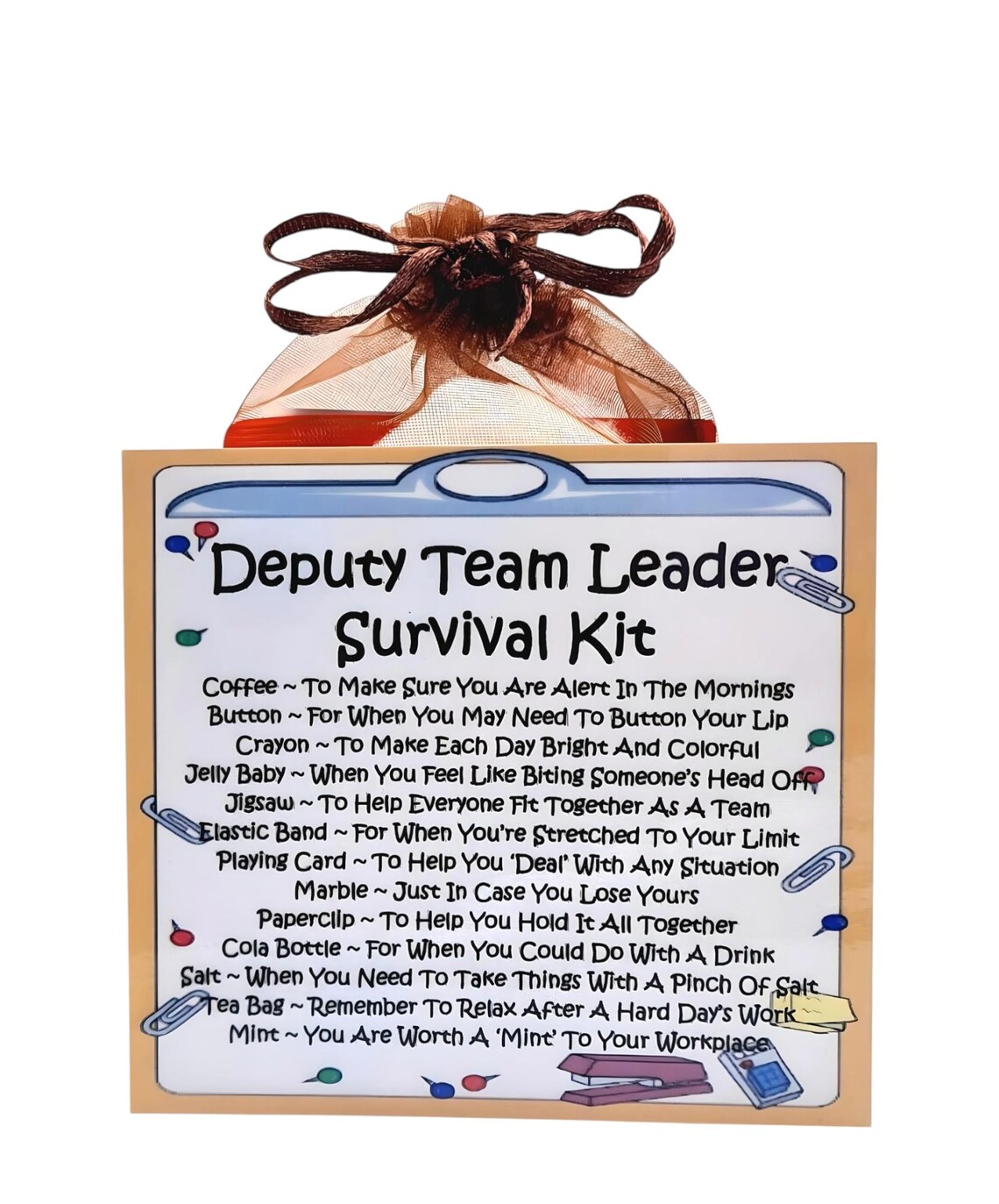 Deputy Team Leader Survival Kit ~ Fun Novelty Gift & Card Alternative ...
