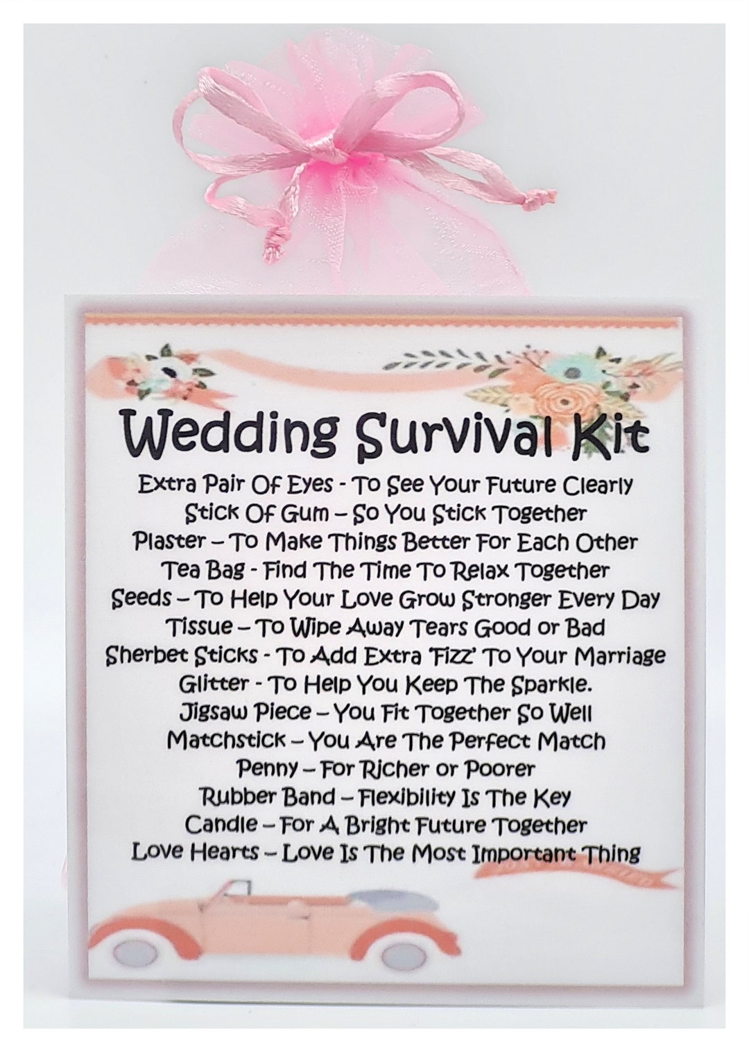 Wedding Survival Kit pink A Unique Fun Novelty Wedding - Etsy