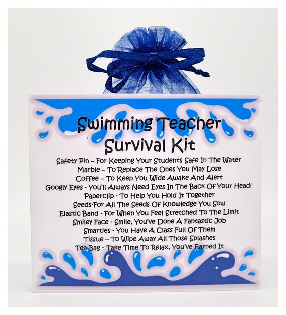 Swimming Teacher Survival Kit Fun Novelty Gift & Card - Etsy