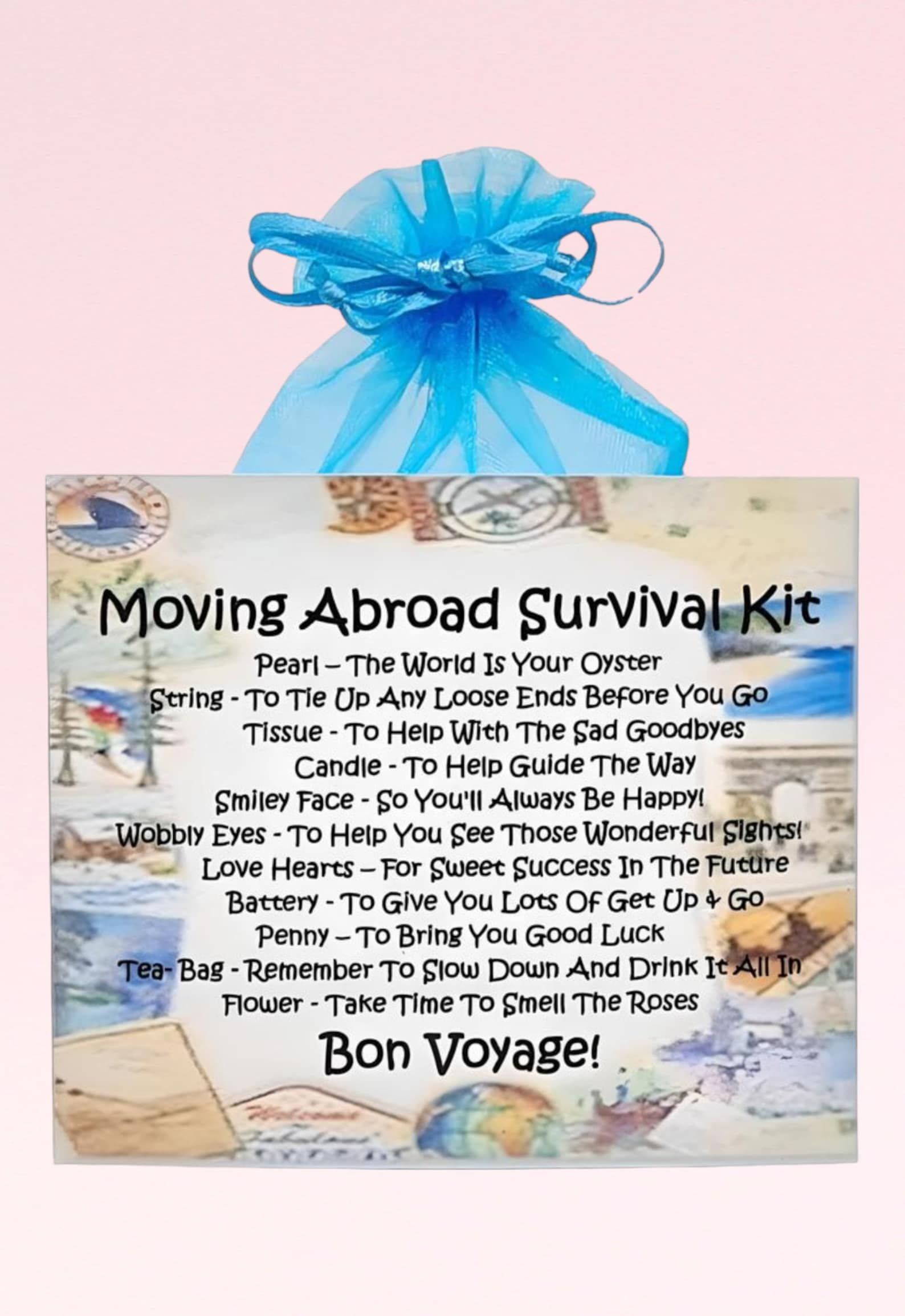 Moving Abroad Survival Kit ~ Fun Novelty Gift | Good Luck | Goodbye ...