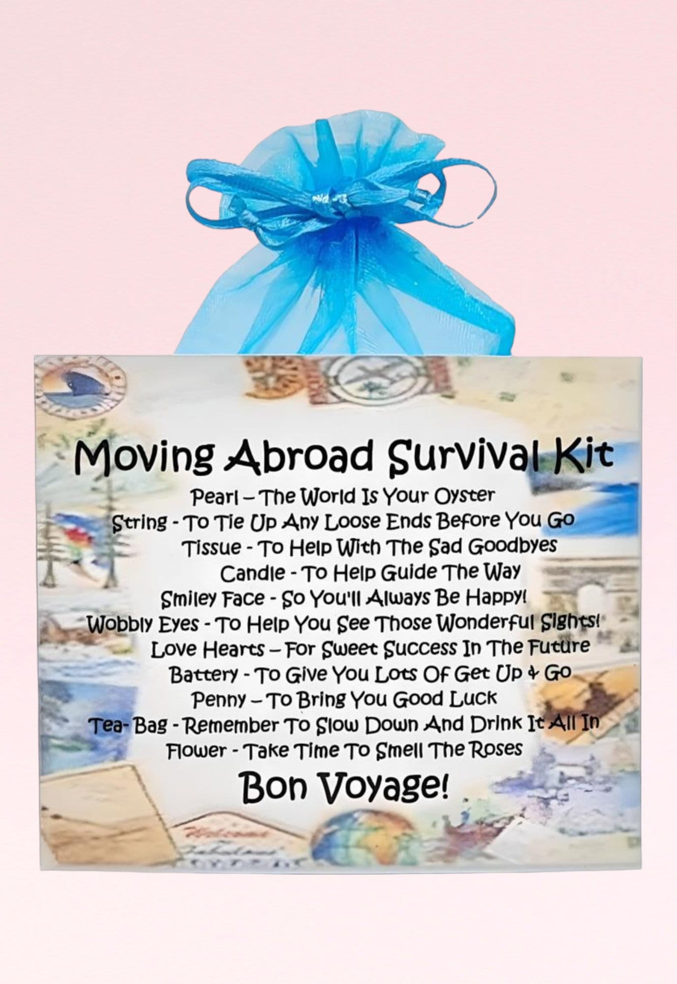Moving Abroad Survival Kit ~ Fun Novelty Gift | Good Luck | Goodbye ...