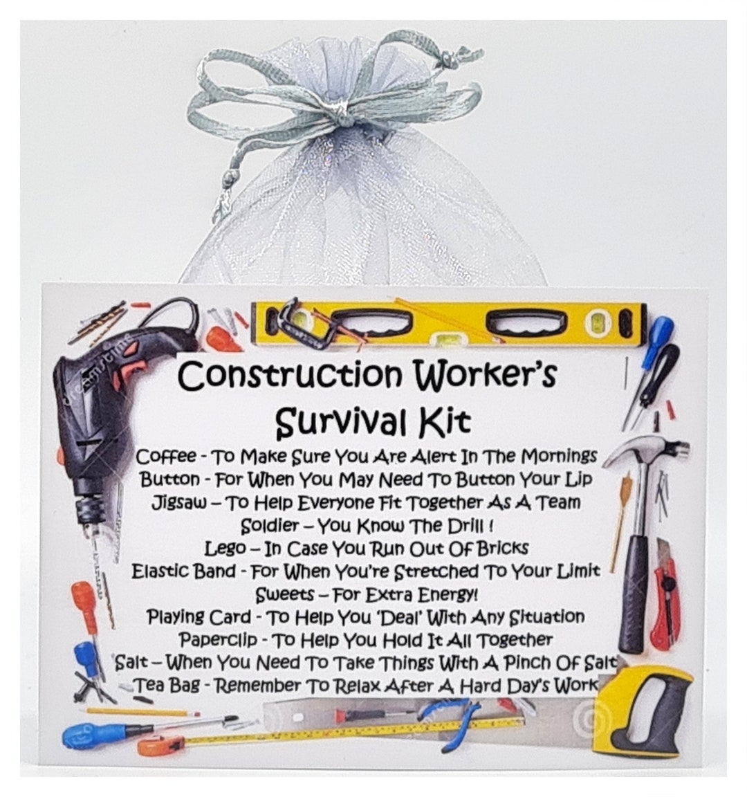 Construction Worker's Survival Kit Fun Novelty Gift & - Etsy