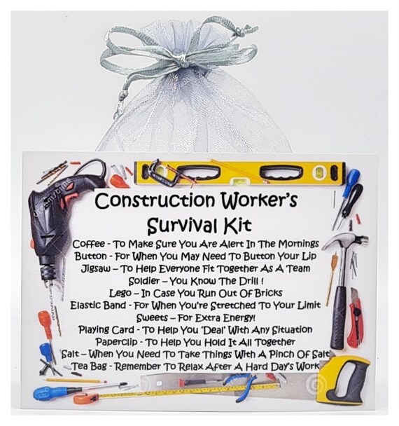Construction Worker's Survival Kit Fun Novelty Gift & | Etsy