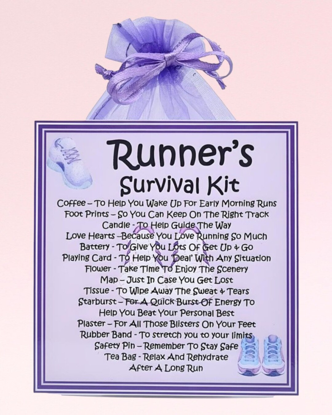 Runner's Survival Kit (lilac) ~ Fun Novelty Gift & Card | Birthday ...