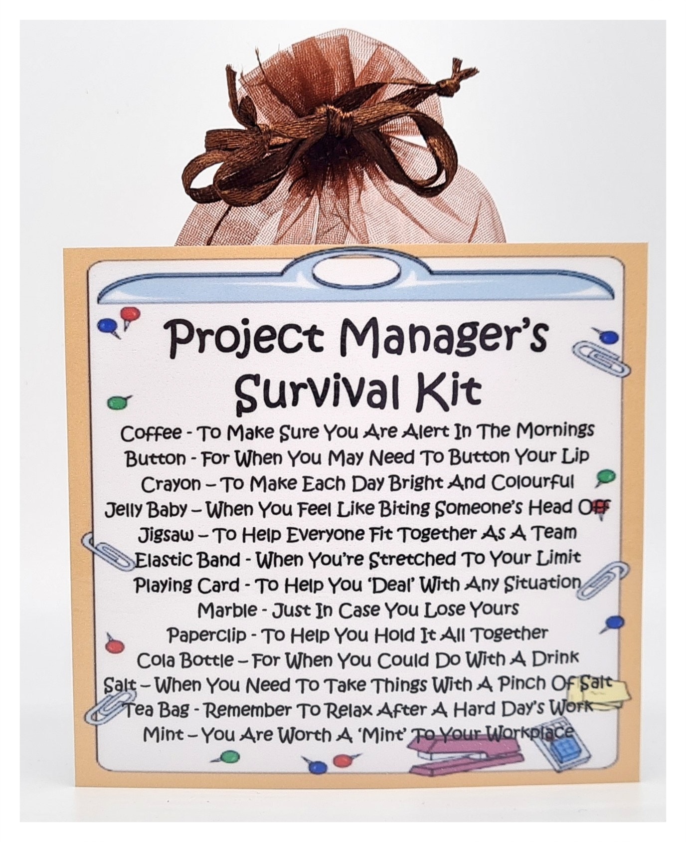 Project Manager's Survival Kit ~ Fun Novelty Gift & Card Alternative ...