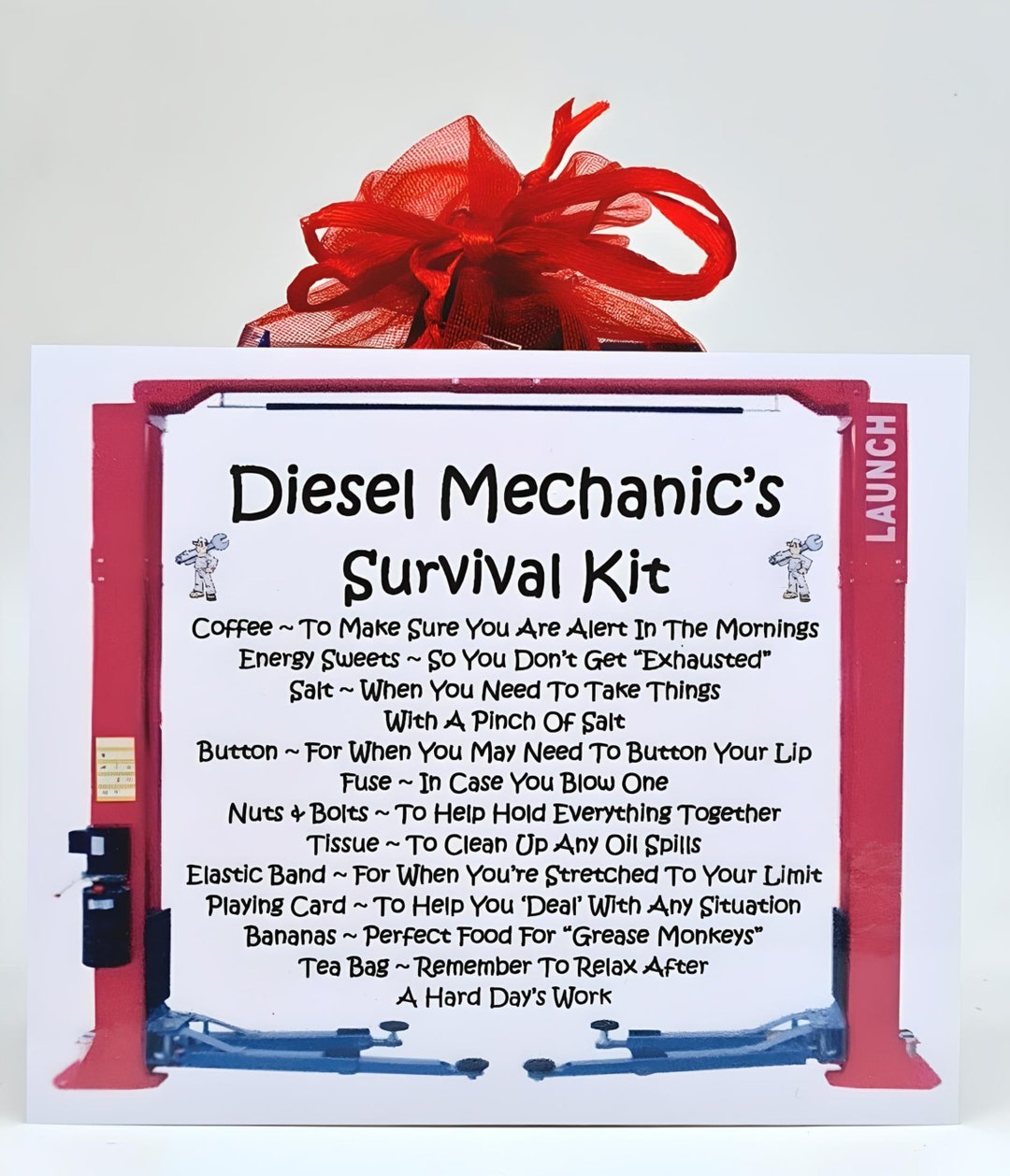 Diesel Mechanic's Survival Kit Fun, Novelty Gift & Card Alternative ...