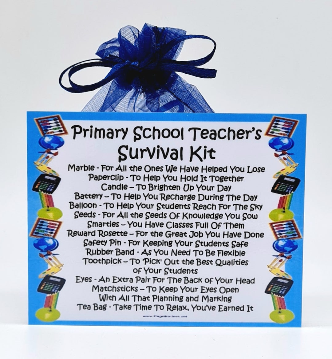 Primary School Teacher's Survival Kit Fun Novelty Gift & - Etsy