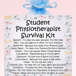 Student Physiotherapist Survival Kit ~ Fun Novelty Gift & Card ...