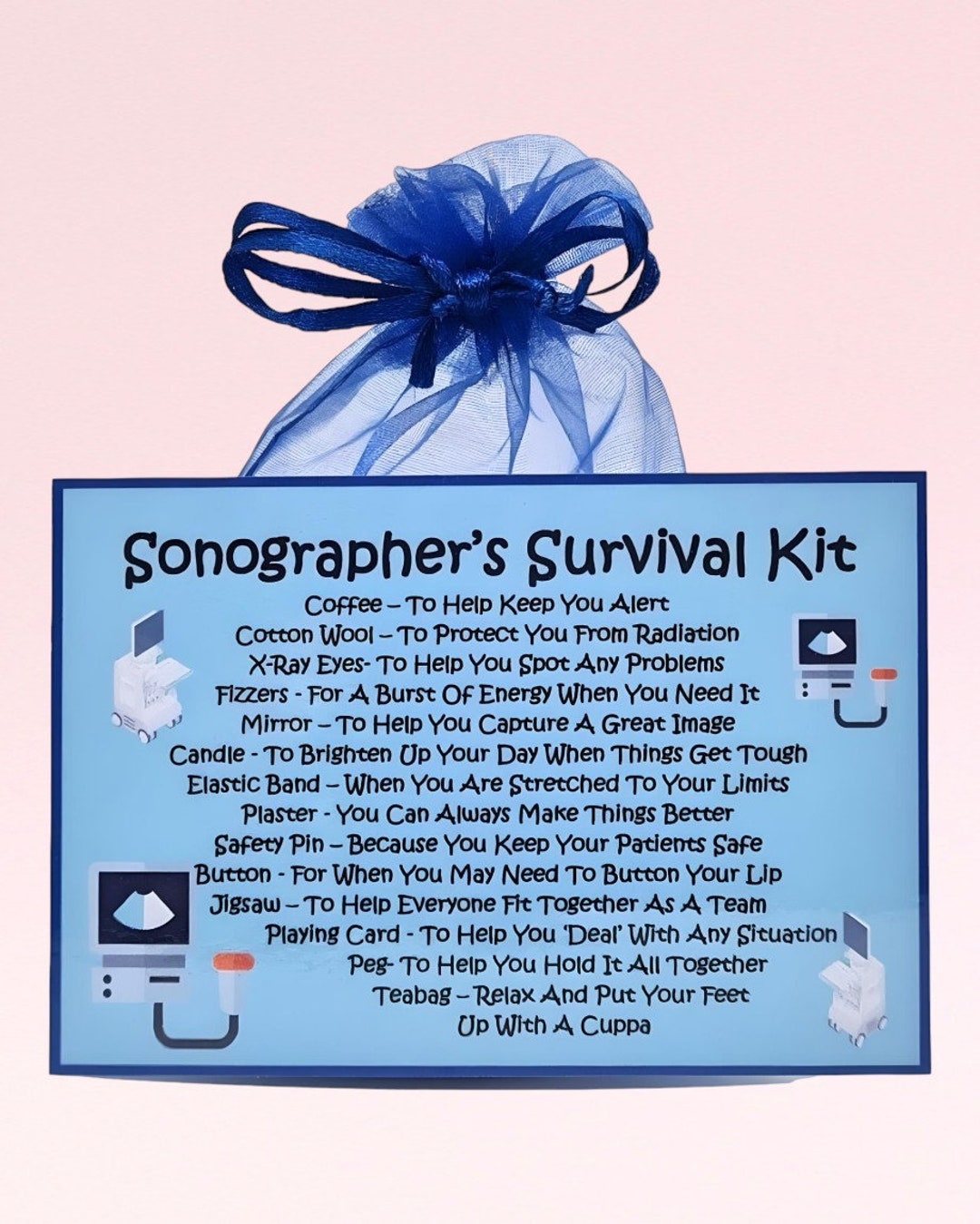 Sonographer's Survival Kit ~ Fun Novelty Gift & Card | Birthday Present ...