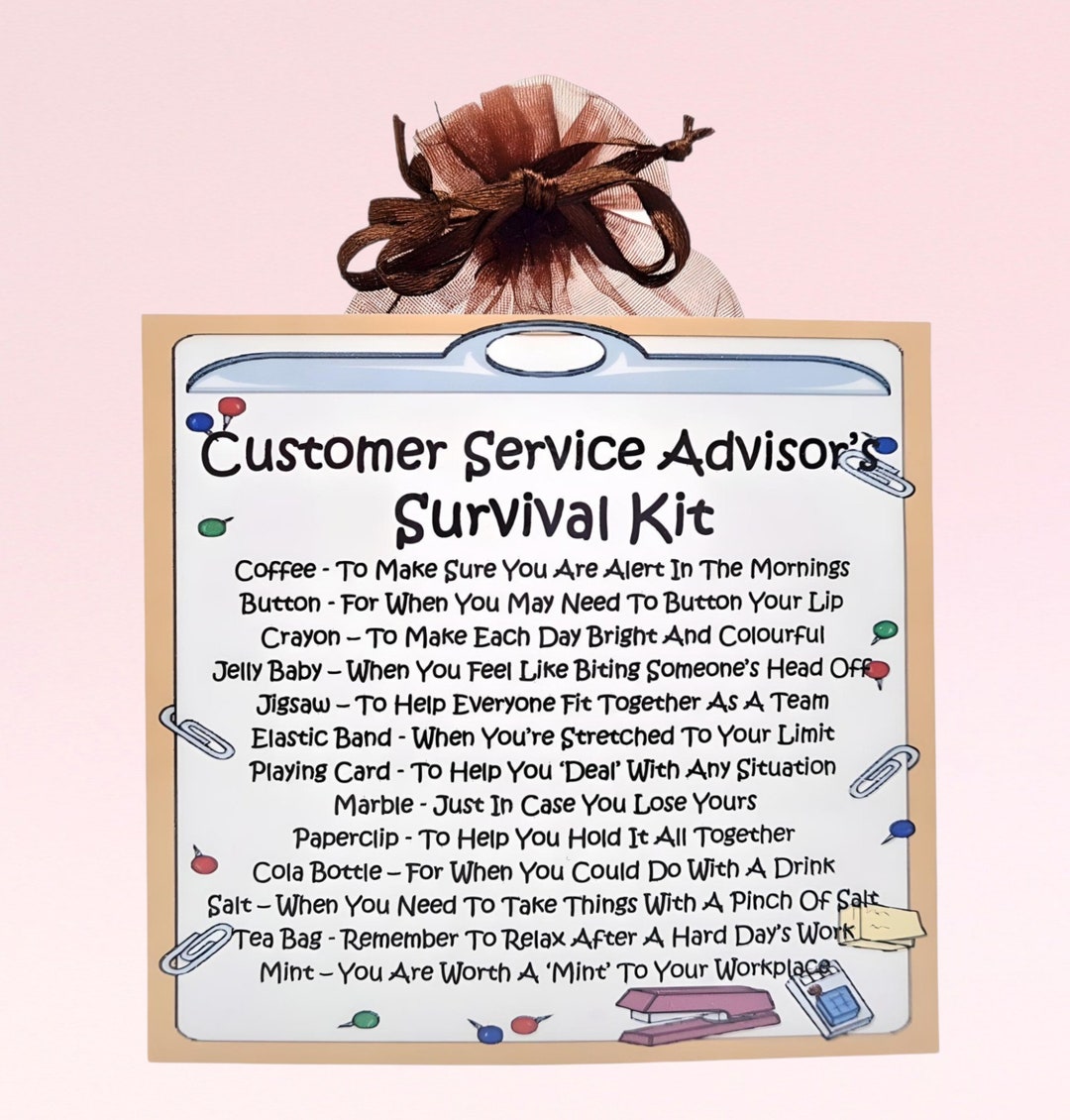 Customer Service Advisor's Survival Kit ~ Fun Novelty Gift & Card ...