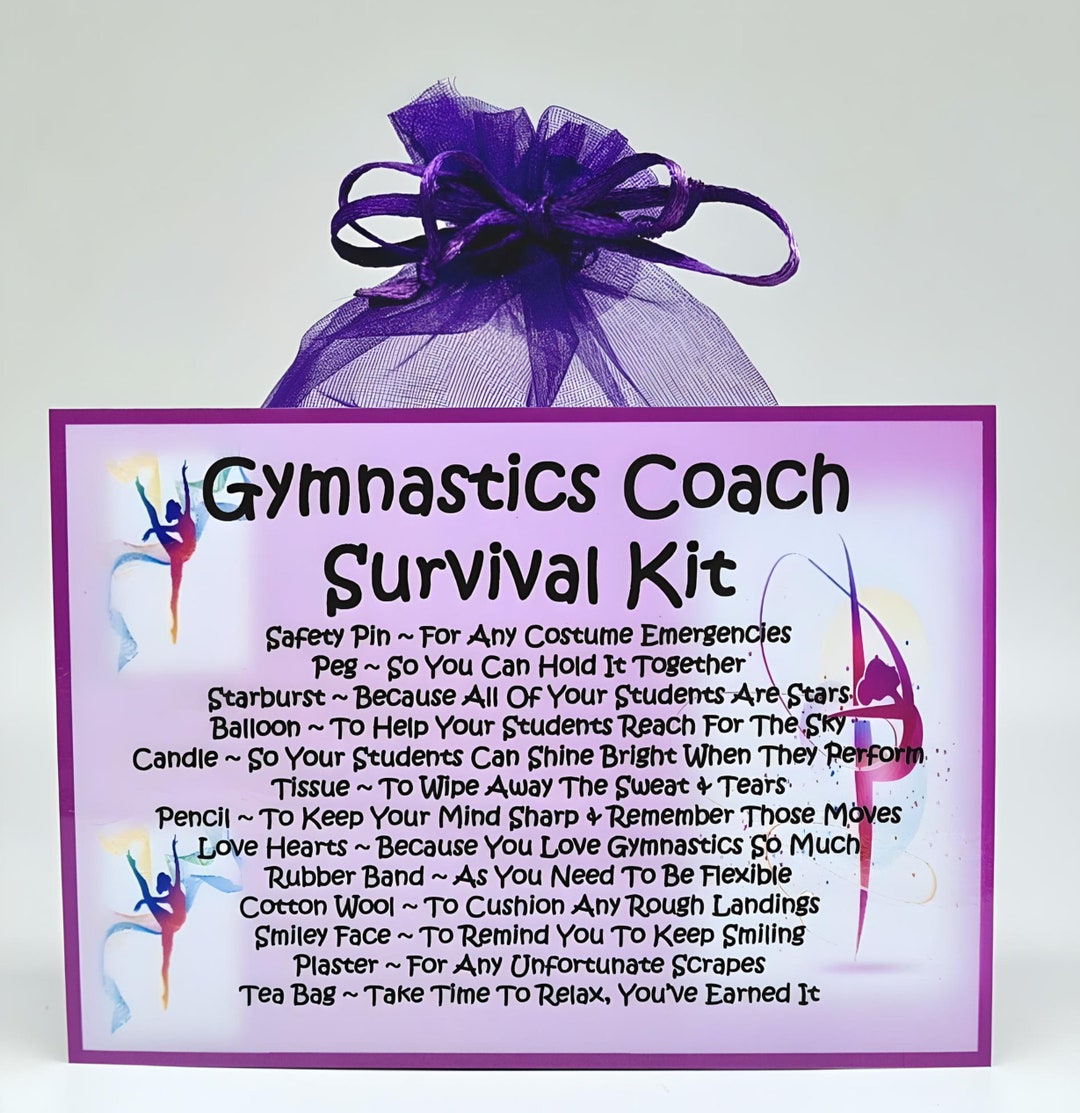 Gymnastics Coach Survival Kit Fun Novelty Gift & Card - Etsy