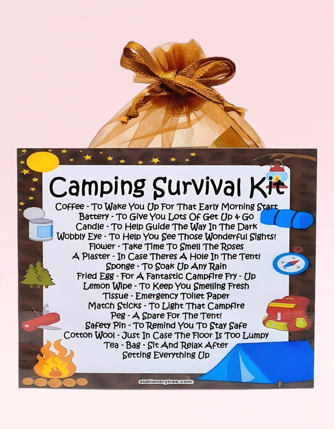 Camping Survival Kit ~ Fun Novelty Gift & Card | Birthday Present ...