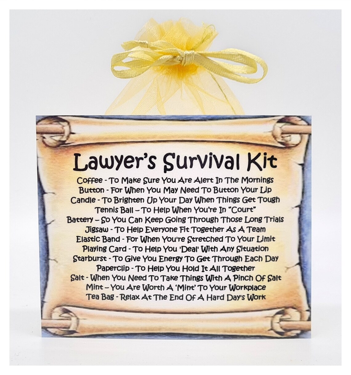 Lawyer's Survival Kit ~ Fun Novelty Gift & Card Alternative | Birthday ...