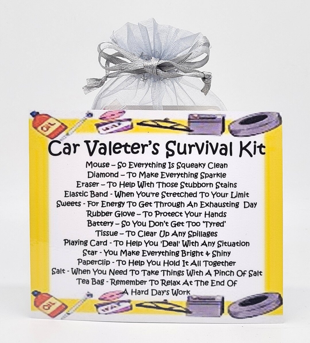 Car Valeter's Survival Kit Fun Novelty Gift & Card - Etsy