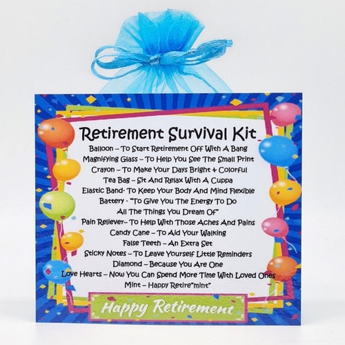 Retirement Survival Kit Fun Novelty Gift / Good Luck / - Etsy UK