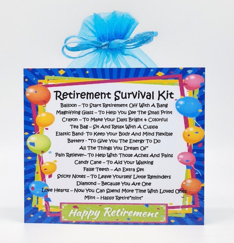 Retirement Survival Kit ~ Fun Novelty Gift | Good Luck | Goodbye Gift ...