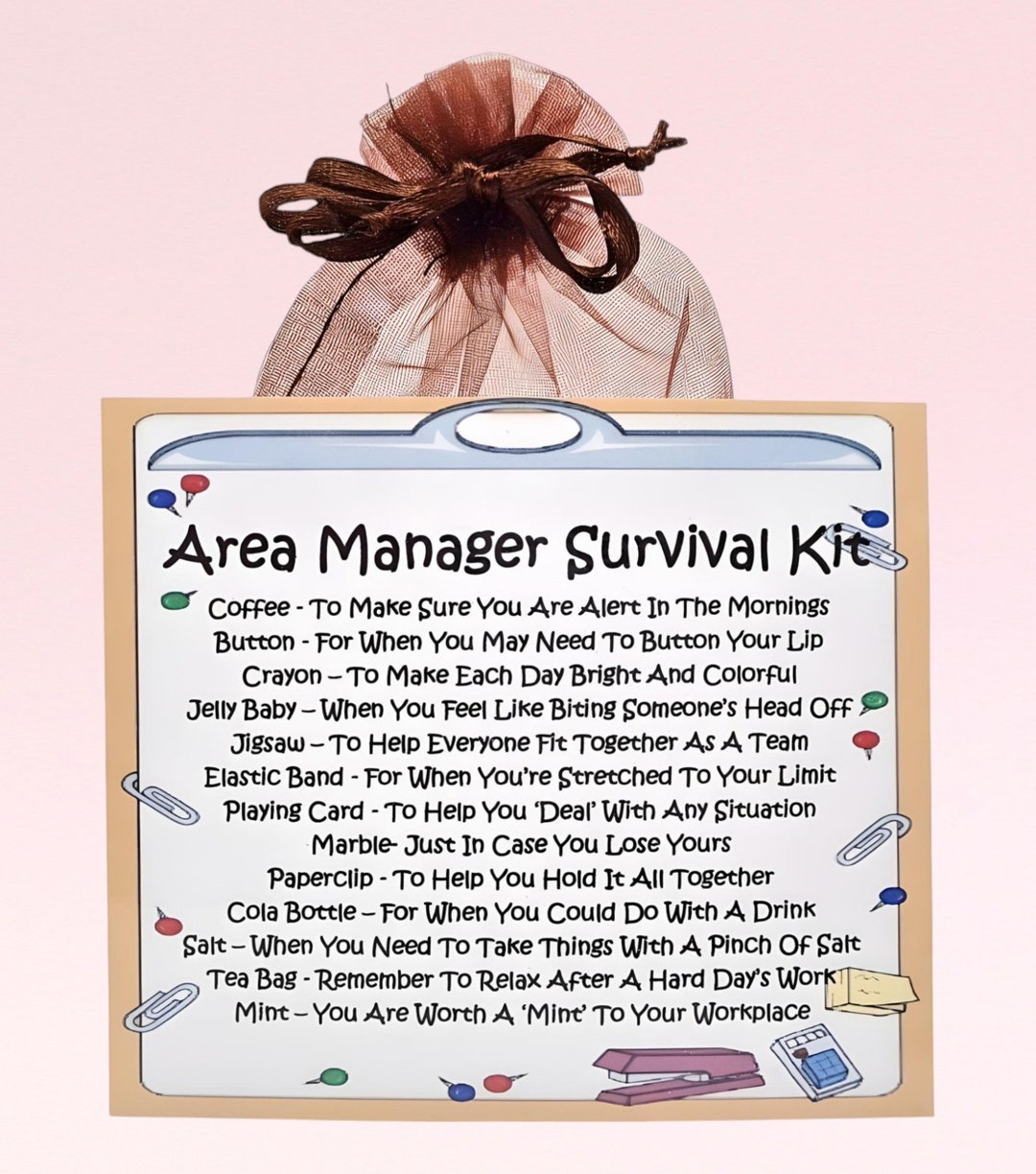 Area Manager's Survival Kit ~ Fun Novelty Gift & Card Alternative ...