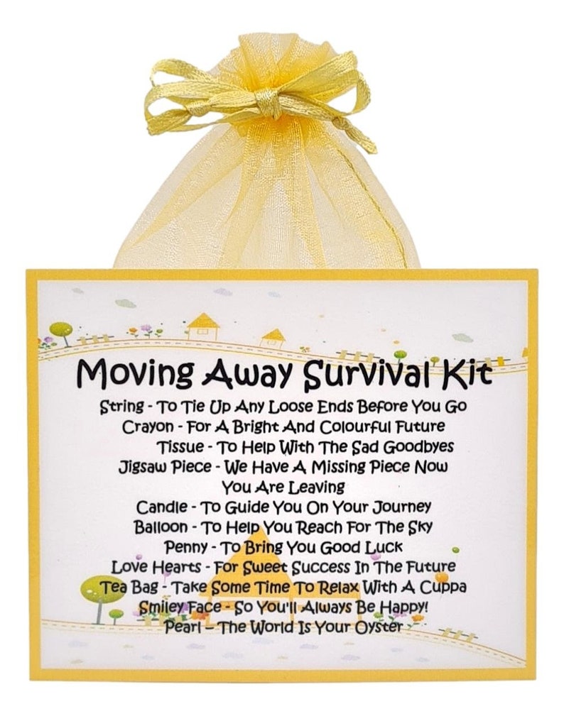 Moving Away Survival Kit ~ Fun Novelty Gift | Good Luck | Goodbye Gift ...