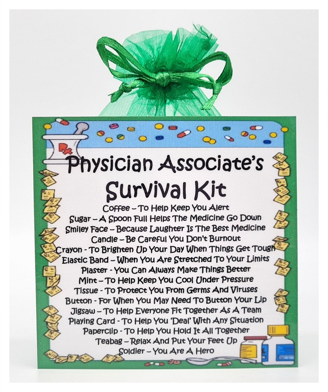 Physician Associate's Survival Kit Fun Novelty Gift & Card Xmas Present ...