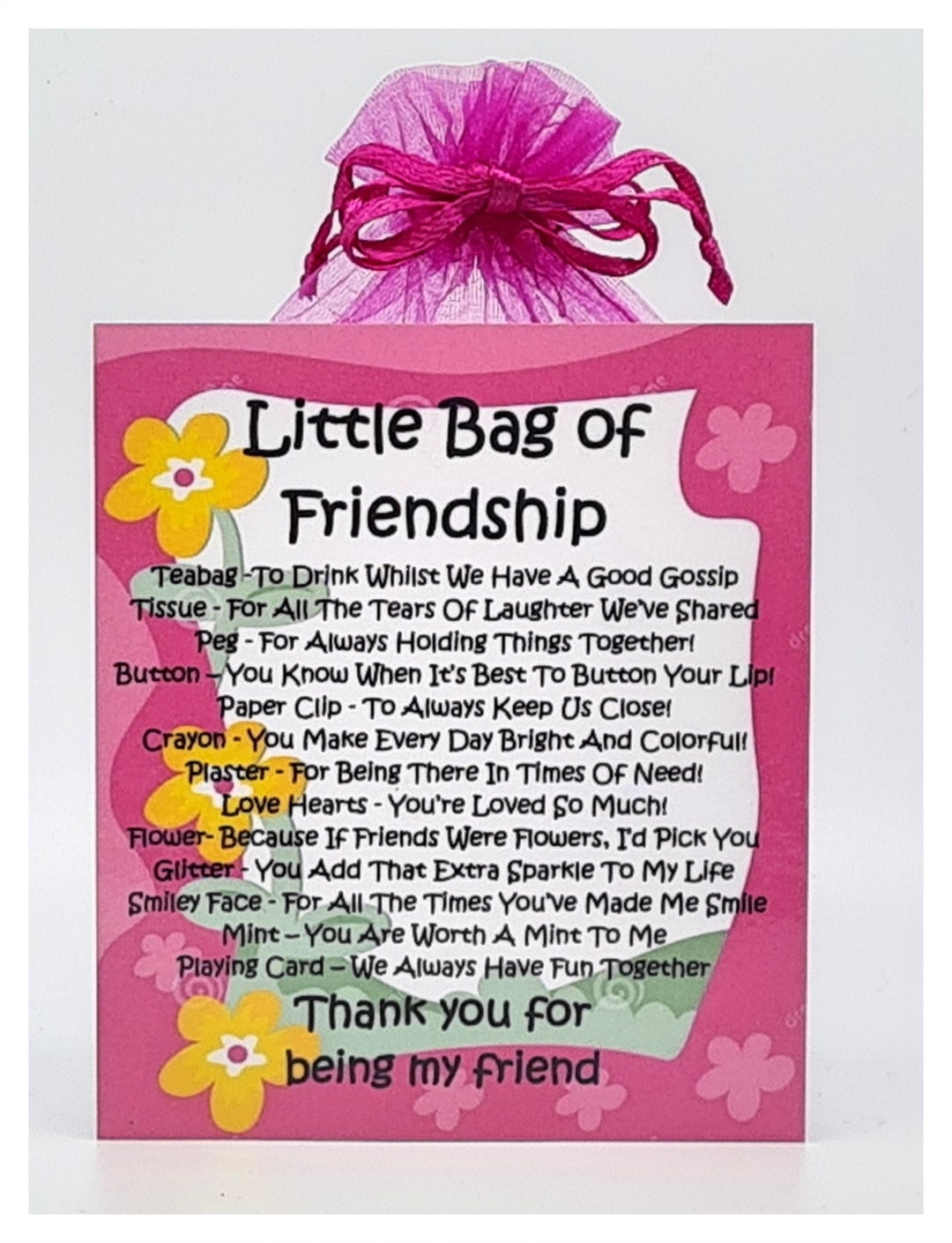 Little Bag of Friendship Unique Fun Novelty Gift & Greetings Card ...