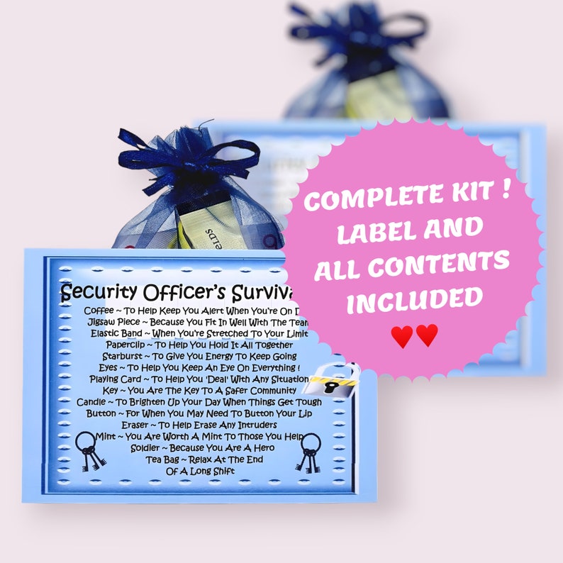 Security Officer's Survival Kit ~ Fun Novelty Gift & Card Alternative ...
