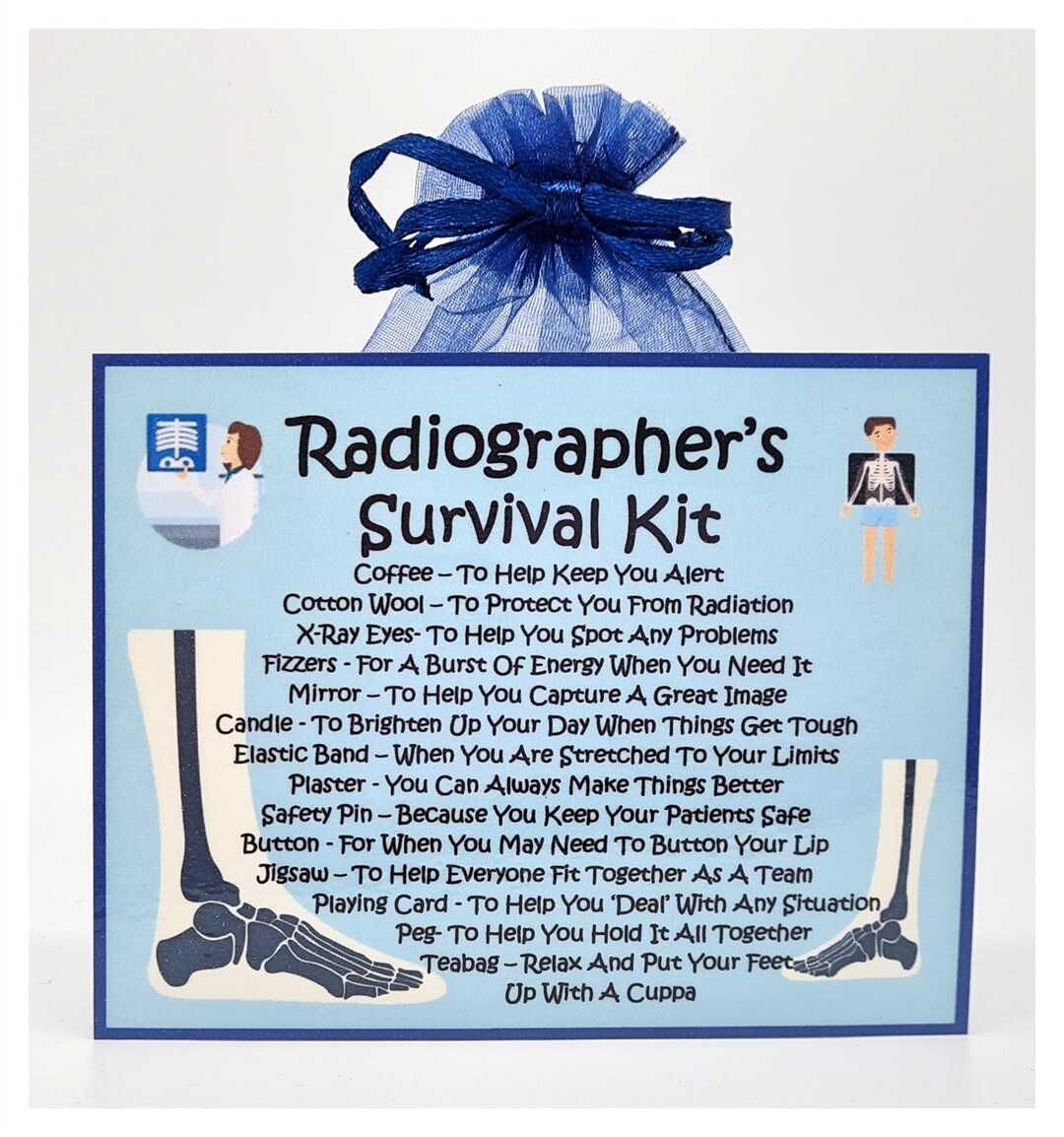 Radiographer's Survival Kit Fun Novelty Gift & Card Alternative ...