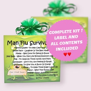 Man Flu Survival Kit ~ Fun Novelty Gift & Card Alternative | Birthday ...