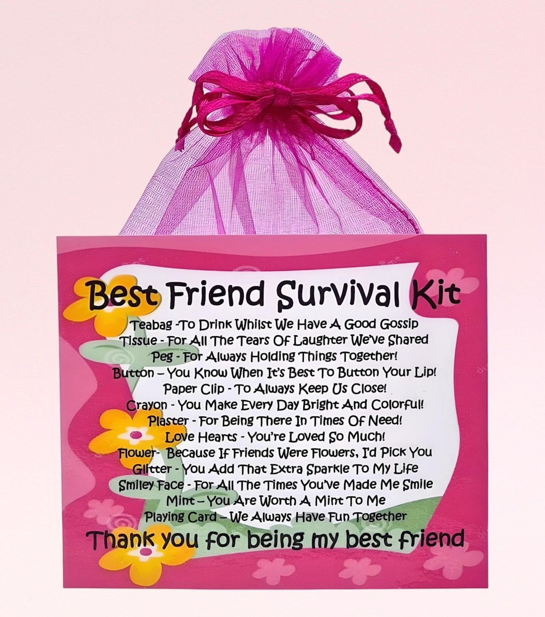 Best Friend Survival Kit ~ Fun Novelty Gift & Card | Birthday Present ...