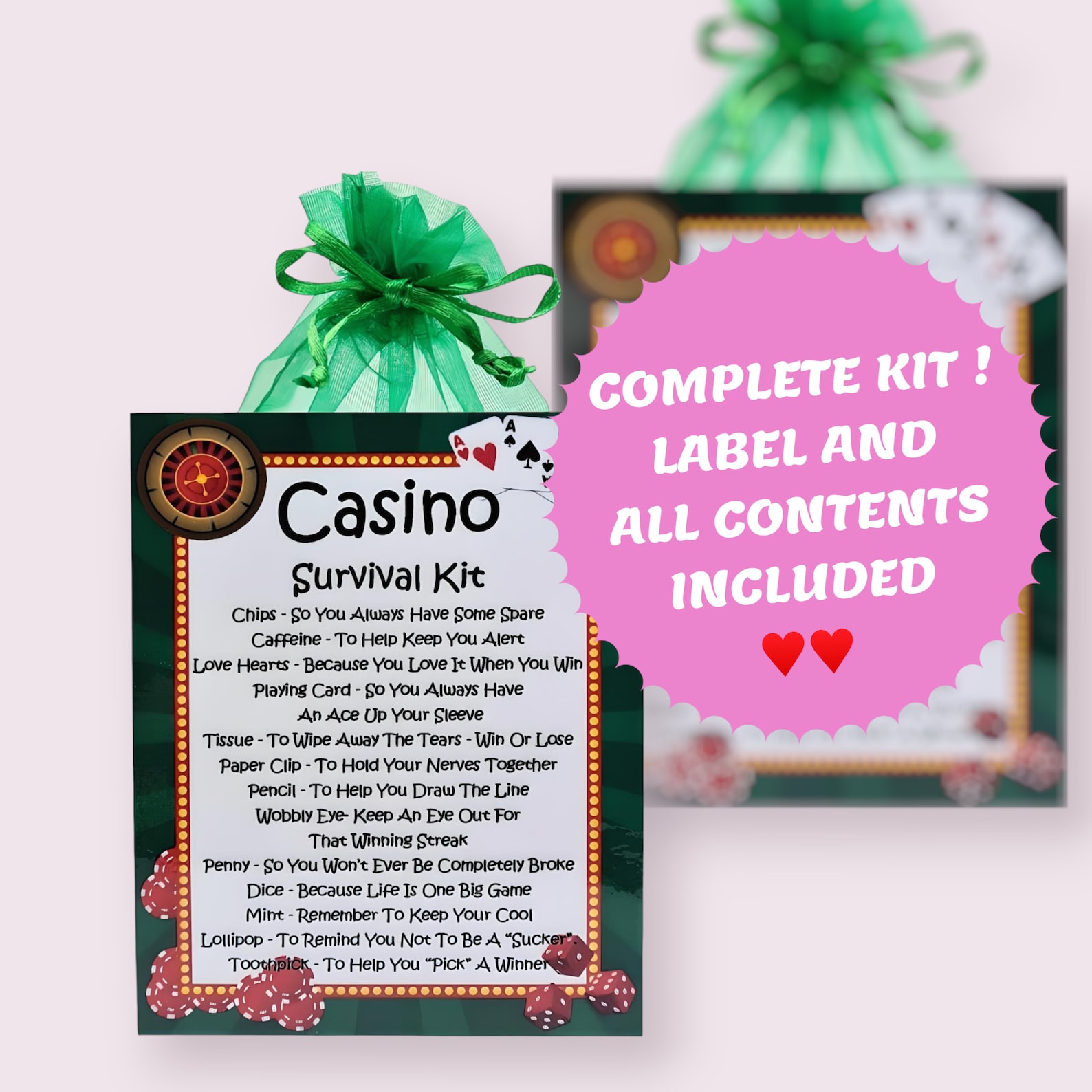 Casino Survival Kit ~ Fun Novelty Gift & Card Alternative | Birthday ...