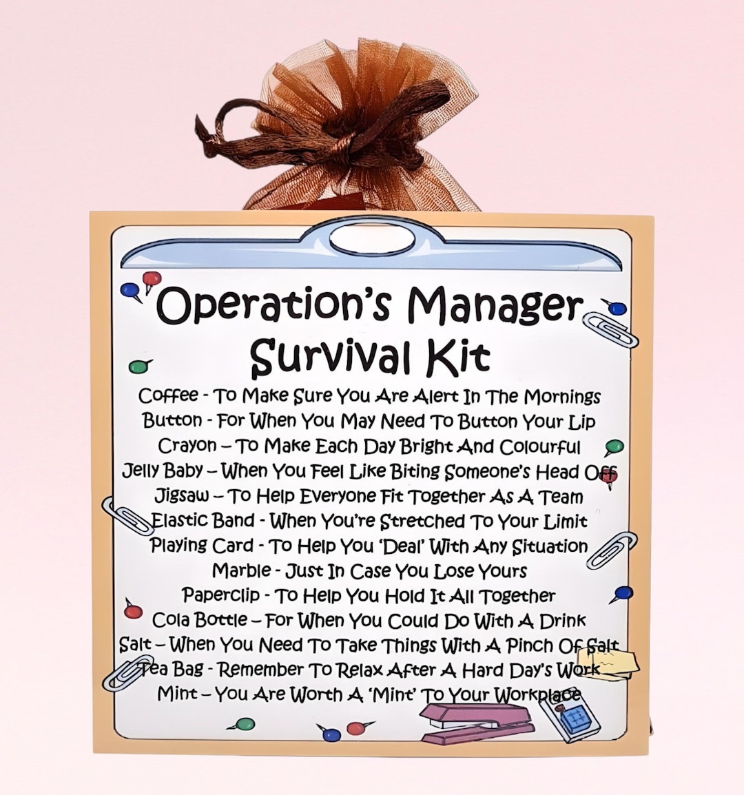 Operation's Manager Survival Kit ~ Fun Novelty Gift & Card Alternative ...