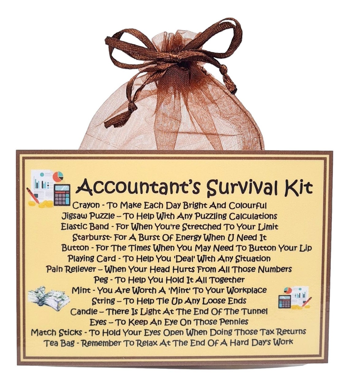 Accountant's Survival Kit ~ Fun Novelty Gift & Card | Birthday Present ...