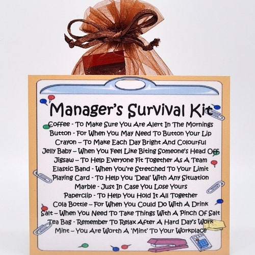 Manager's Survival Kit Fun Novelty Gift & Card - Etsy
