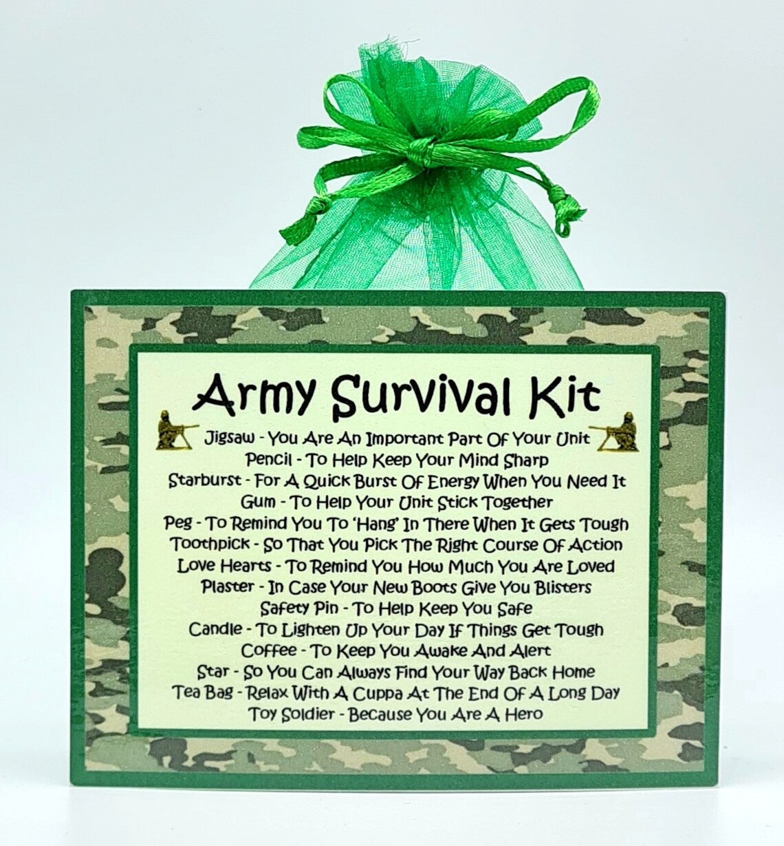 Army Survival Kit ~ Fun Novelty Gift & Card | Birthday Present ...