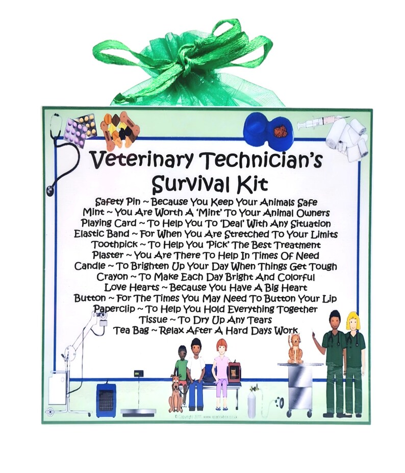 Veterinary Technician's Survival Kit ~ Fun Novelty Gift & Card ...