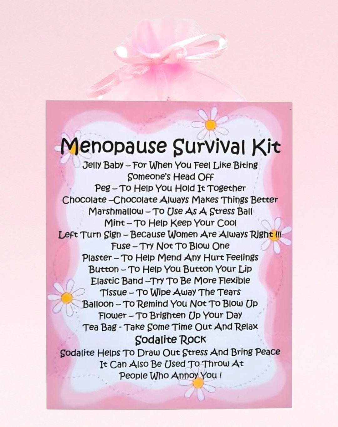 Menopause Survival Kit ~ Fun Novelty Gift & Card Alternative | Birthday ...
