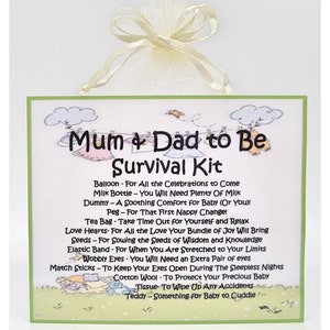 Mum and Dad to Be Survival Kit ~ Fun Novelty Gift & Greetings Card ...
