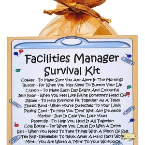 Facilities Manager Survival Kit ~ Fun Novelty Gift & Card Alternative ...
