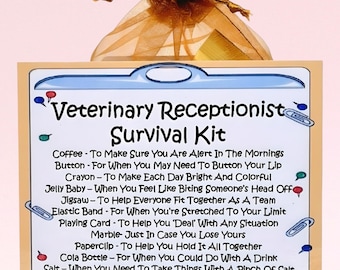 Veterinary Receptionist Survival Kit ~ Fun Novelty Gift & Greetings ...