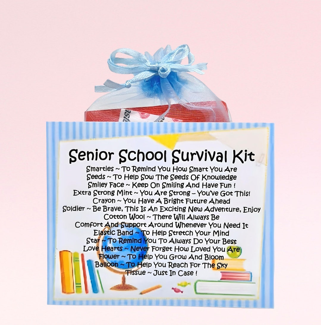 Senior School Survival Kit ~ Fun Novelty Gift & Card Alternative | Good ...