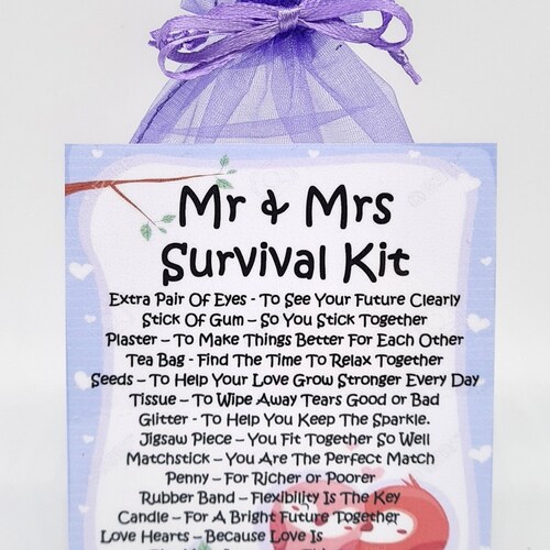 Mr And Mrs Survival Kit Unique Fun Novelty Wedding T And Etsy