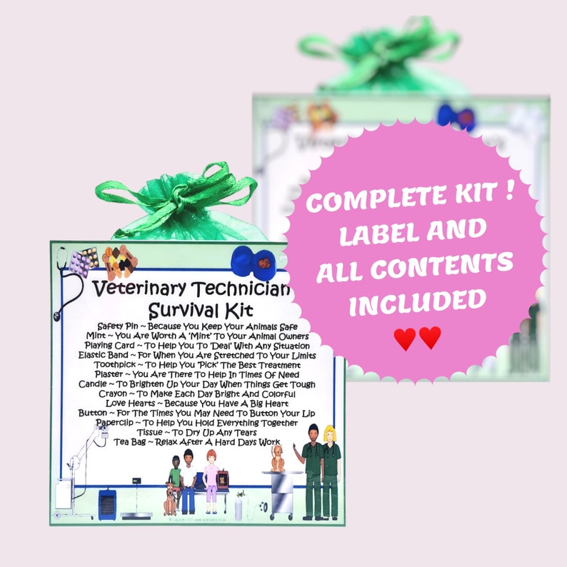 Veterinary Technician's Survival Kit ~ Fun Novelty Gift & Card ...
