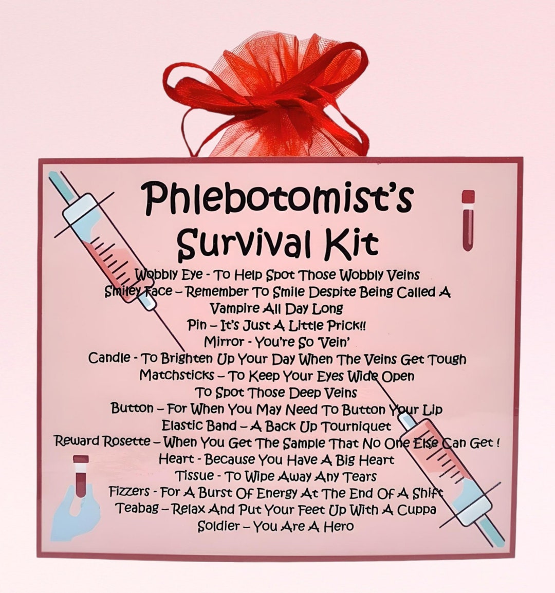 Phlebotomist’s Survival Kit ~ Fun Novelty Gift & Card | Birthday ...