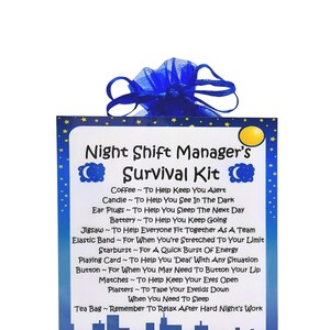 Night Shift Manager's Survival Kit ~ Fun Novelty Gift & Card ...