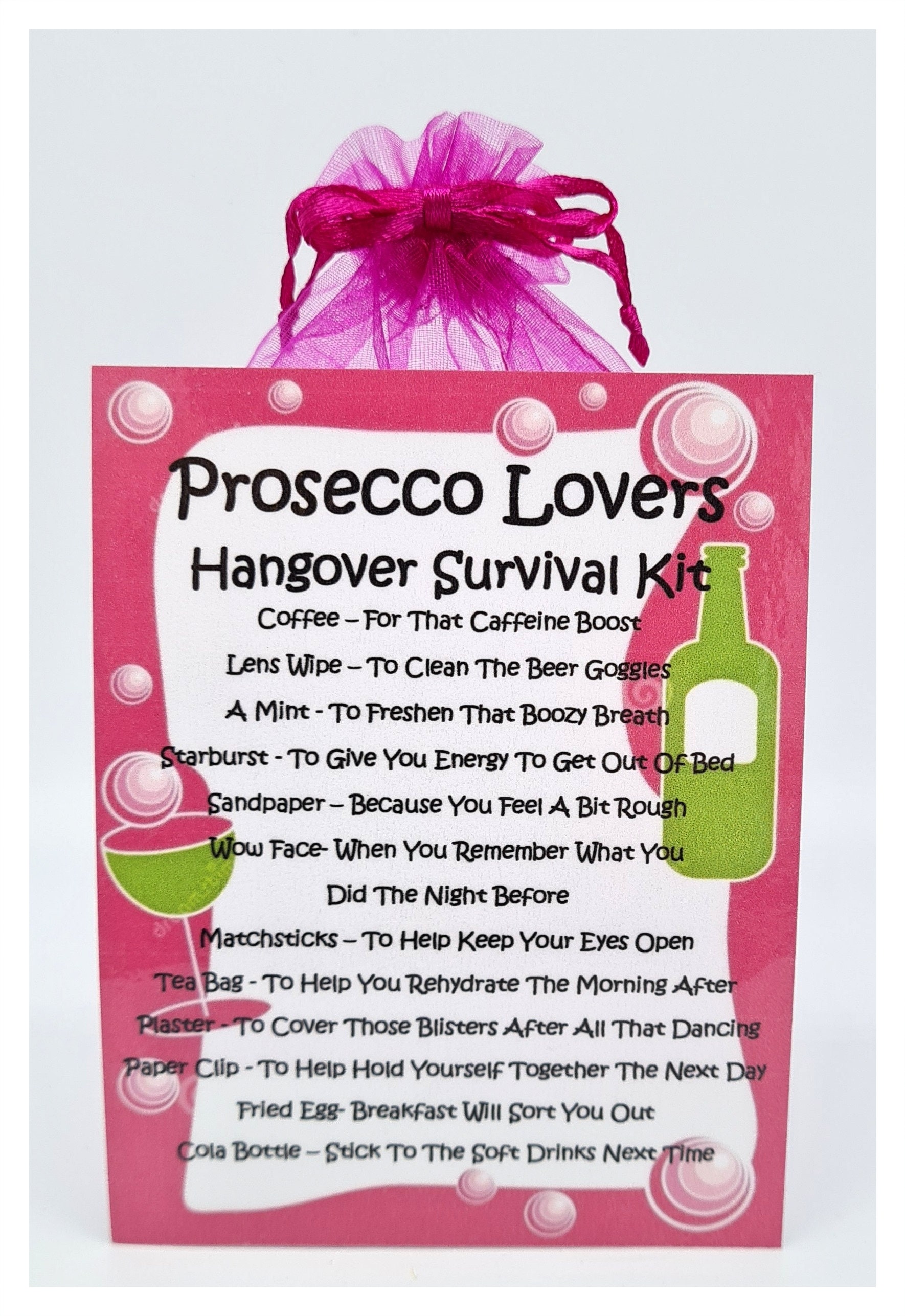 Prosecco Lovers Hangover Survival Kit Fun/ joke/ novelty | Etsy